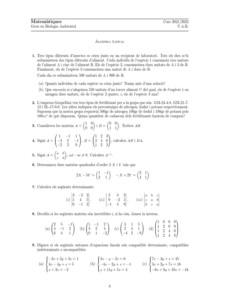 Algebra Lineal | PDF