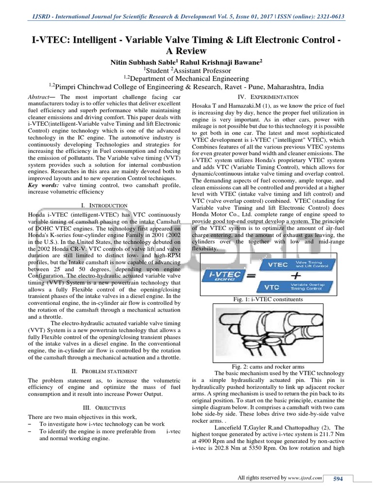 IJSRD - Intelligent Variable Valve Timing & Lift Electronic Control ...