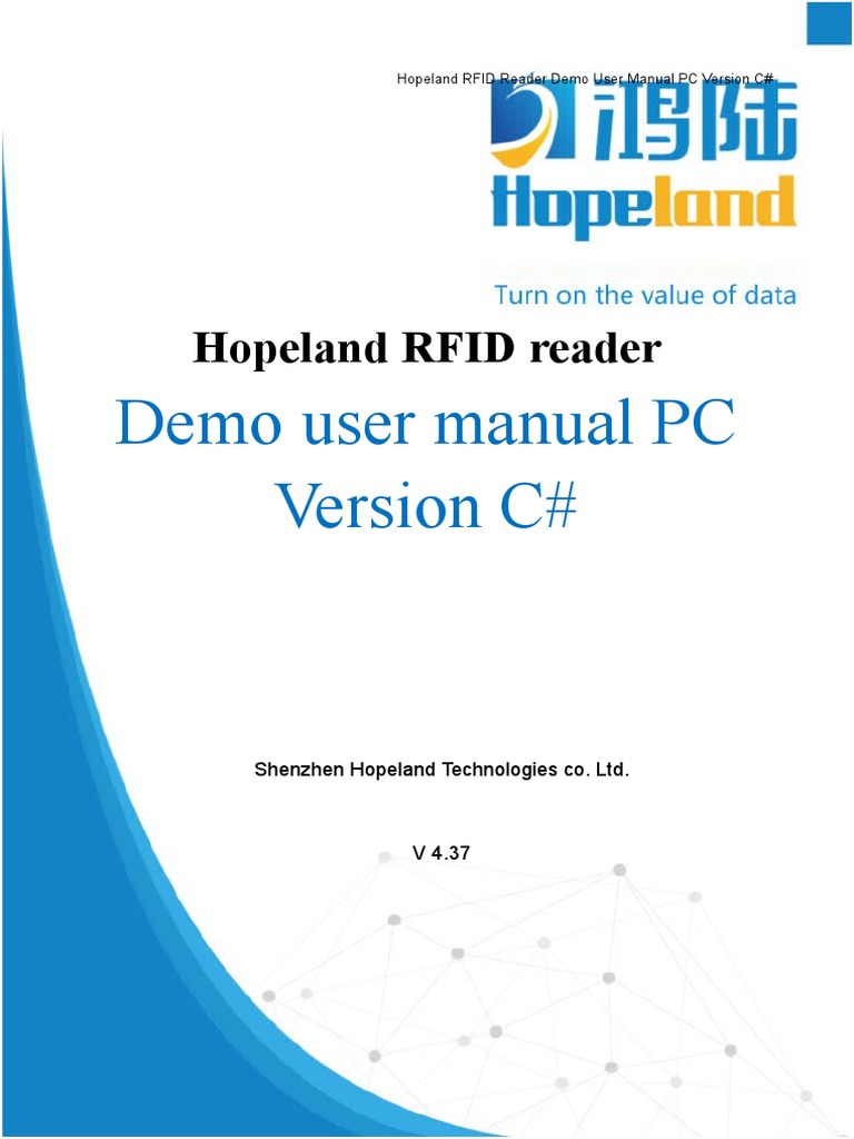 Hopeland RFID Reader PC Demo User Manual - C#-V4.37 | PDF | Ip Address | Port (Computer Networking)