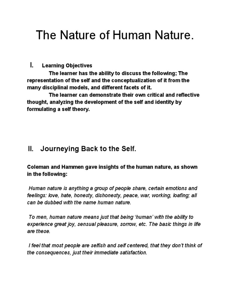 The Nature of Human Nature | PDF | Id | Psychology