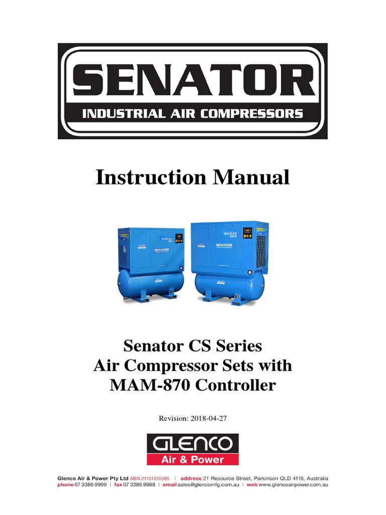 Senator CS Series With MAM 870 Controller Instruction Manual v02 2018 ...
