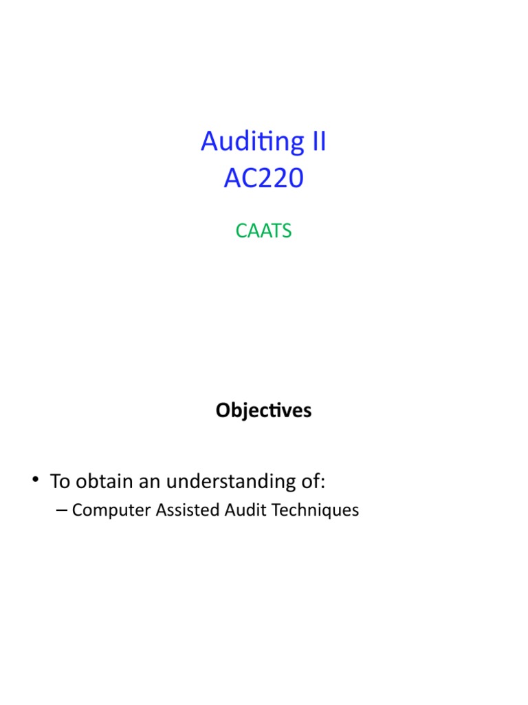 Ac220 - Caats | PDF | Audit | Computing