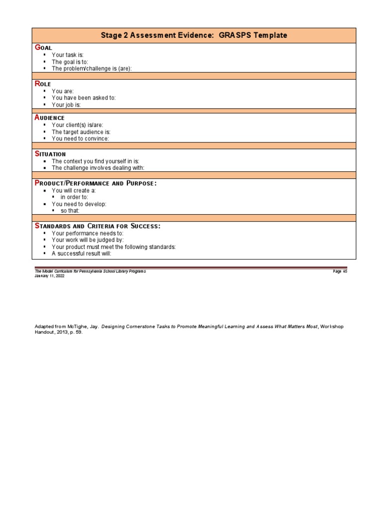 Grasps Blank Template | PDF