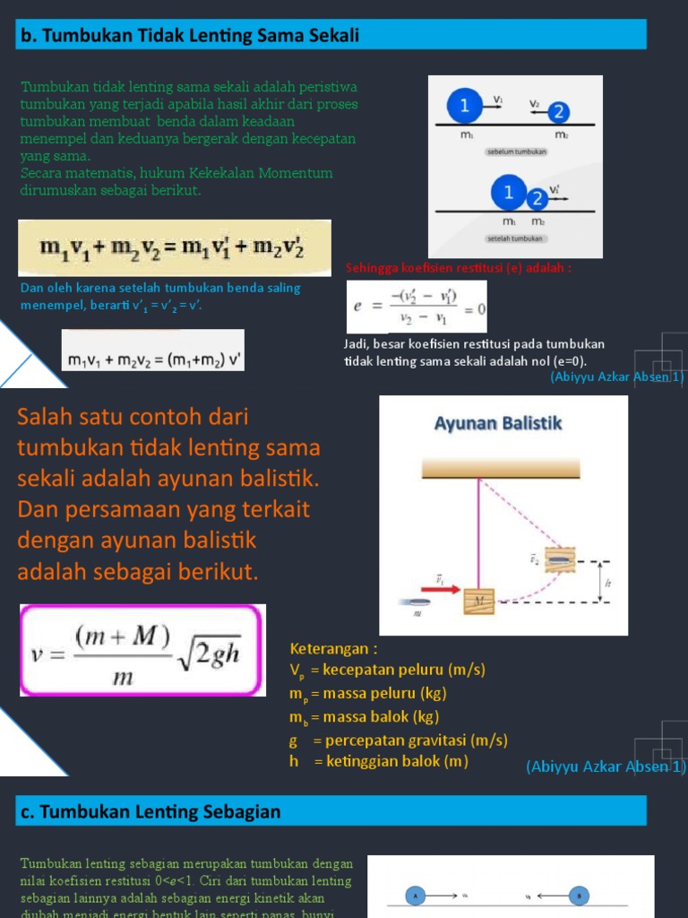 Tumbukan Lenting dan Tidak Lenting: Penjelasan | PDF