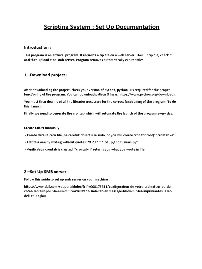 Scripting System: Set Up Documentation | PDF Scripting System: Set Up Documentation | PDF