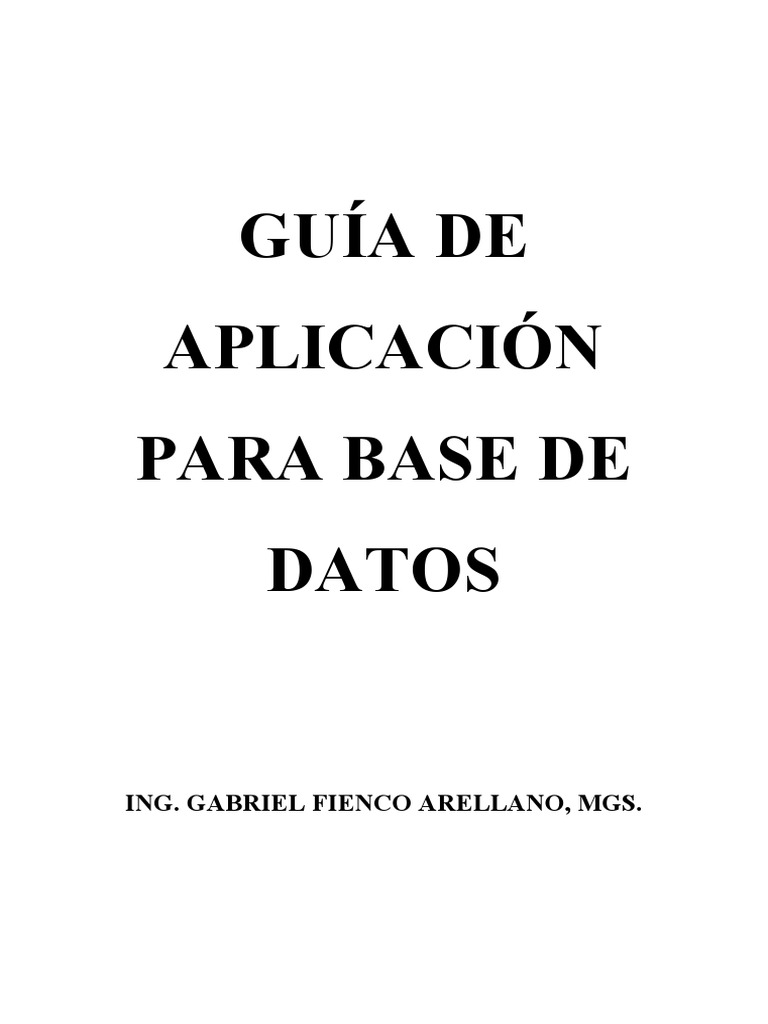 Guía de Aplicación para Base de Datos (Para Revisión) | Descargar gratis PDF | SQL | Bases de datos