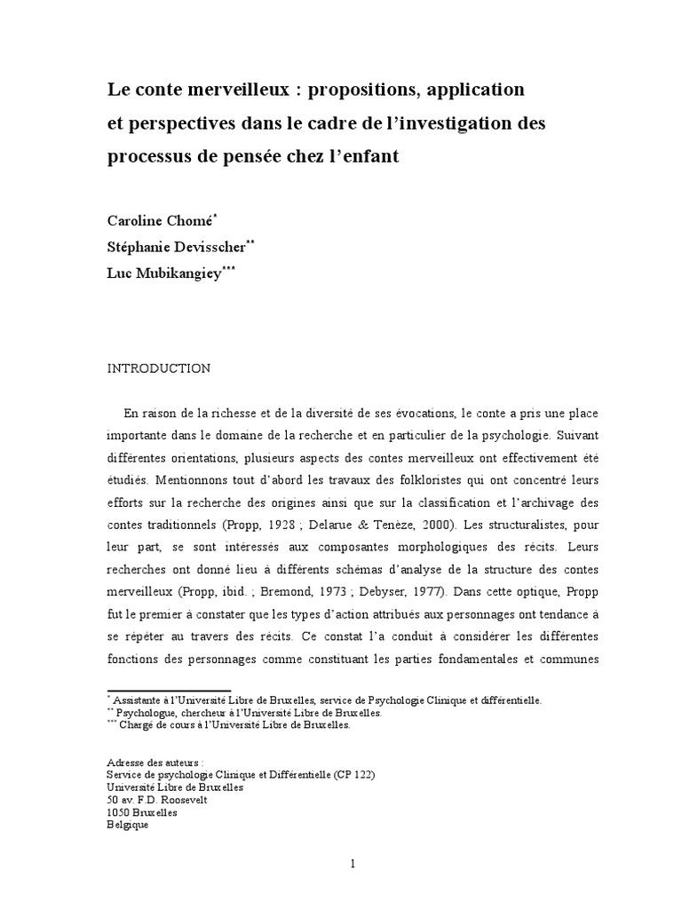 Le Conte Merveilleux | PDF | Fées | Clivage de l'objet