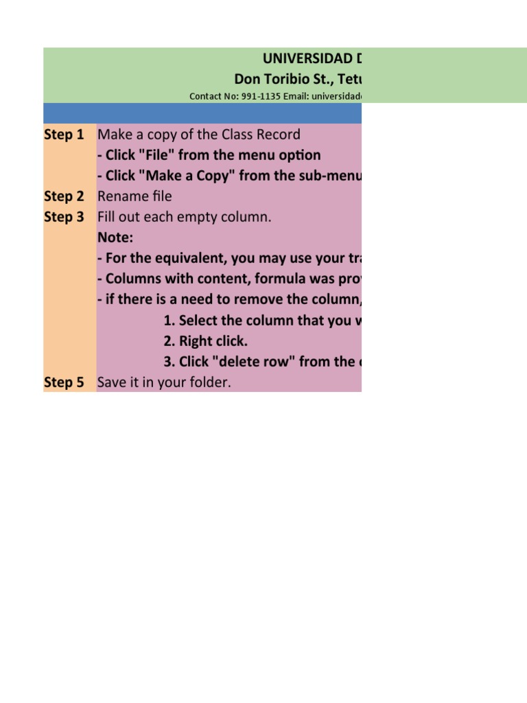 Class Record Sample Template Pdf Computing Software