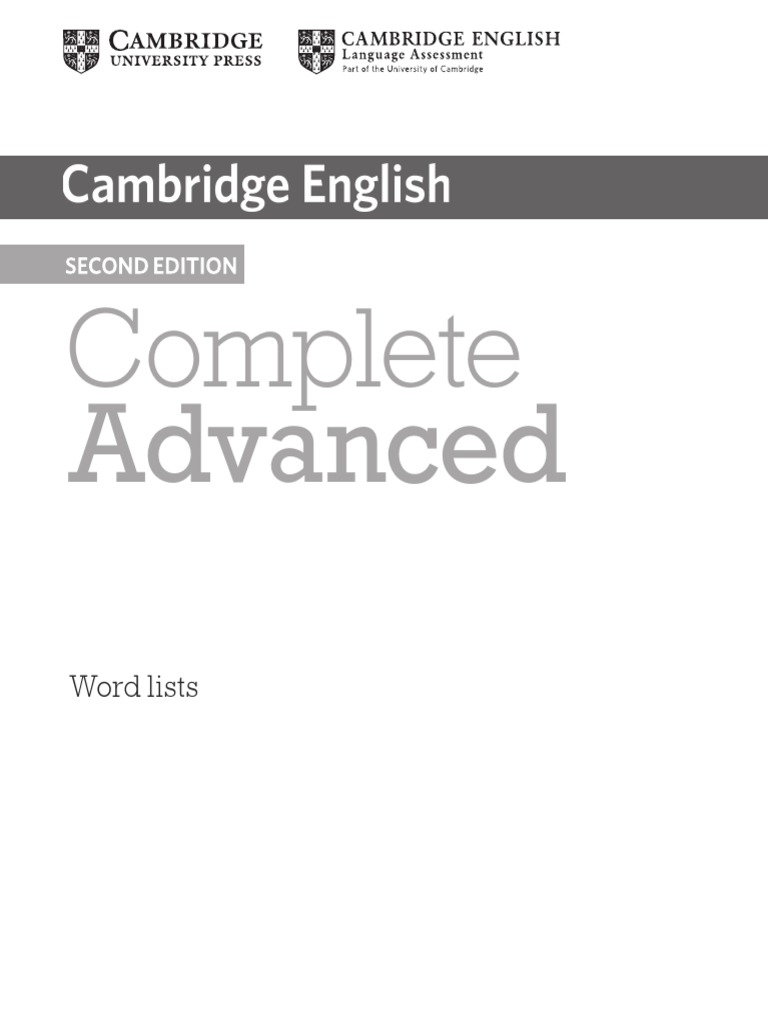 Complete Advanced Word Lists | PDF | Adjective | Verb