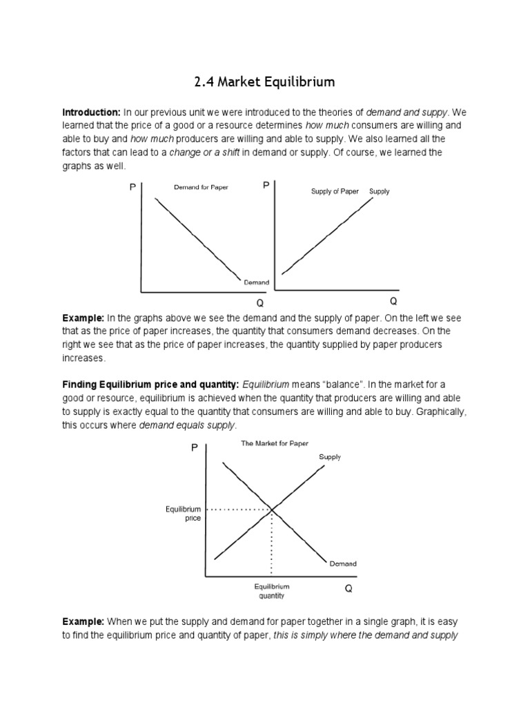 Market Equilibrium Practice Problems | PDF | Supply (Economics ...