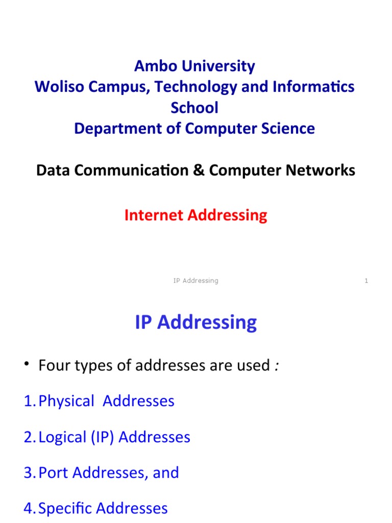 Ambo University Woliso Campus, Technology and Informatics School Department of Computer Science ...