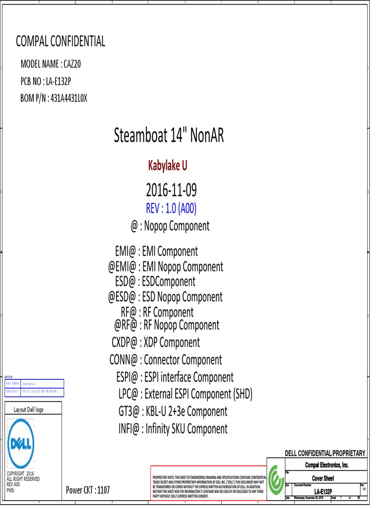 Steamboat 14" Nonar: Compal Confidential | PDF | Usb | Computer Standards