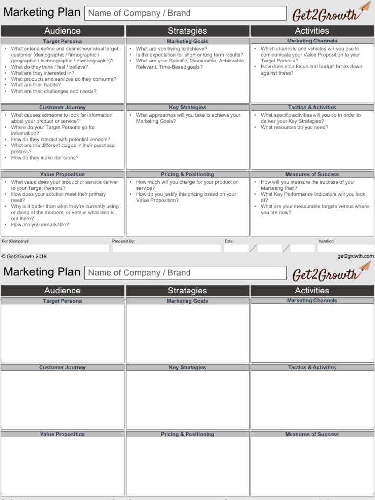 One Page Marketing Plan | PDF | Marketing | Pricing