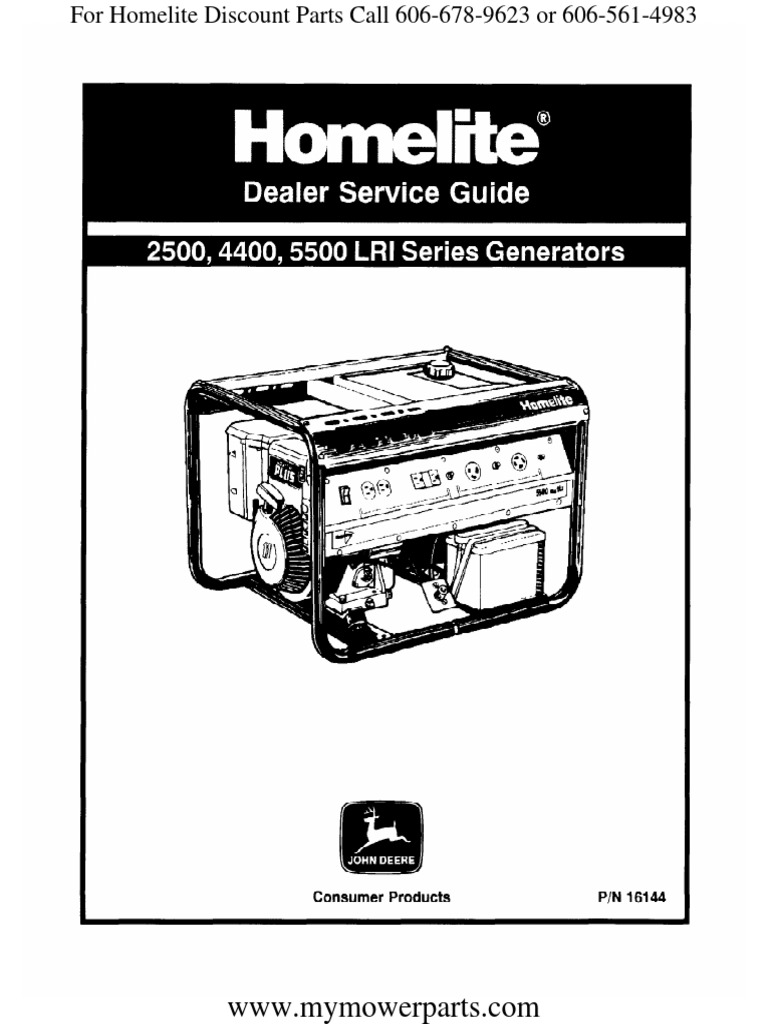 Homelite Generators 2500 4400 5500 Lri Repair Manual | PDF