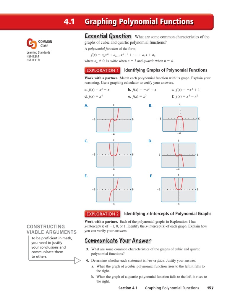 Graphing Polynomial Functions | PDF | Polynomial | Function (Mathematics)