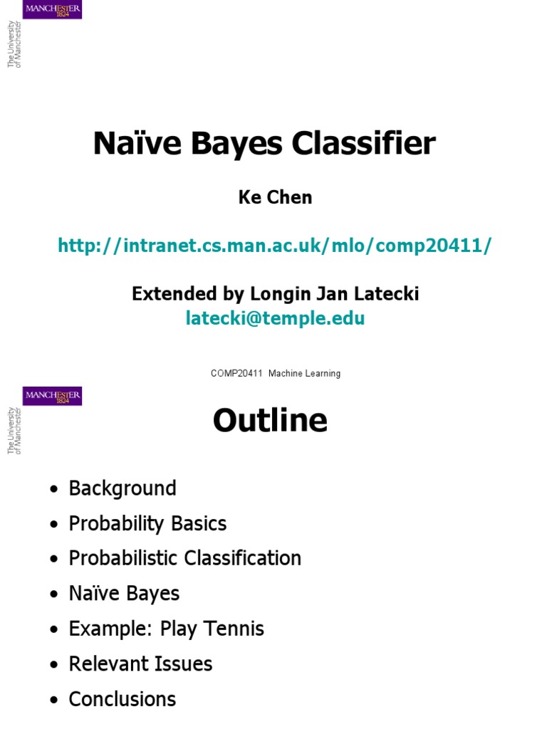 ch8 Bayes Classifier | PDF | Statistical Classification | Machine Learning