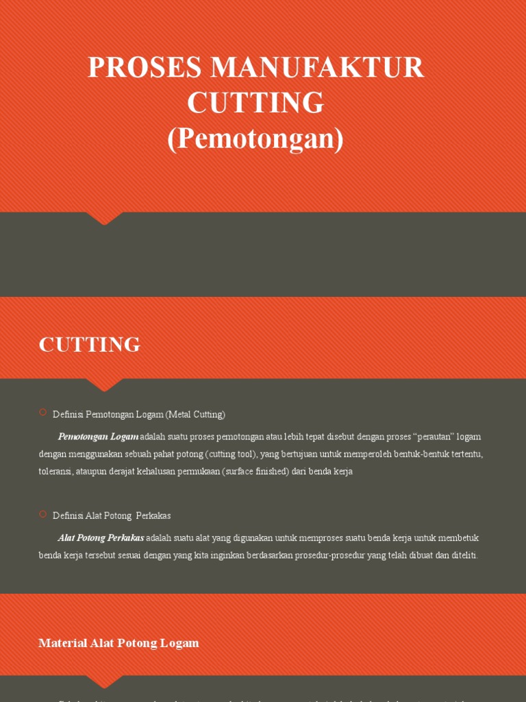 Proses Manufaktur Cutting | PDF