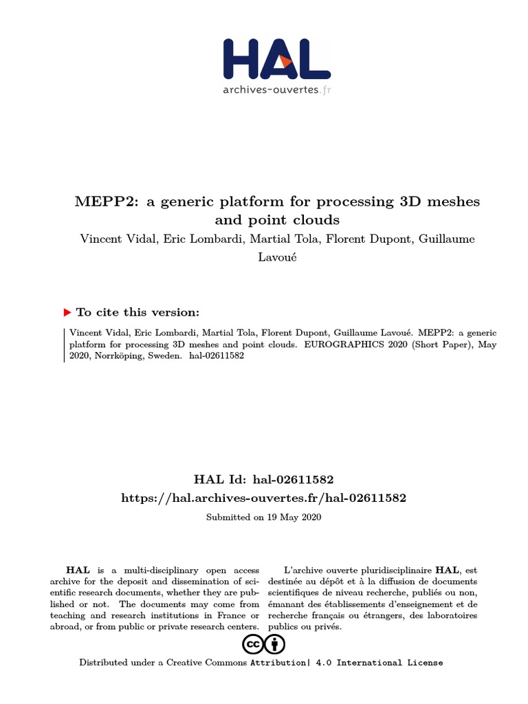 MEPP2: A Generic Platform For Processing 3D Meshes and Point Clouds | PDF | Shader | 3 D ...