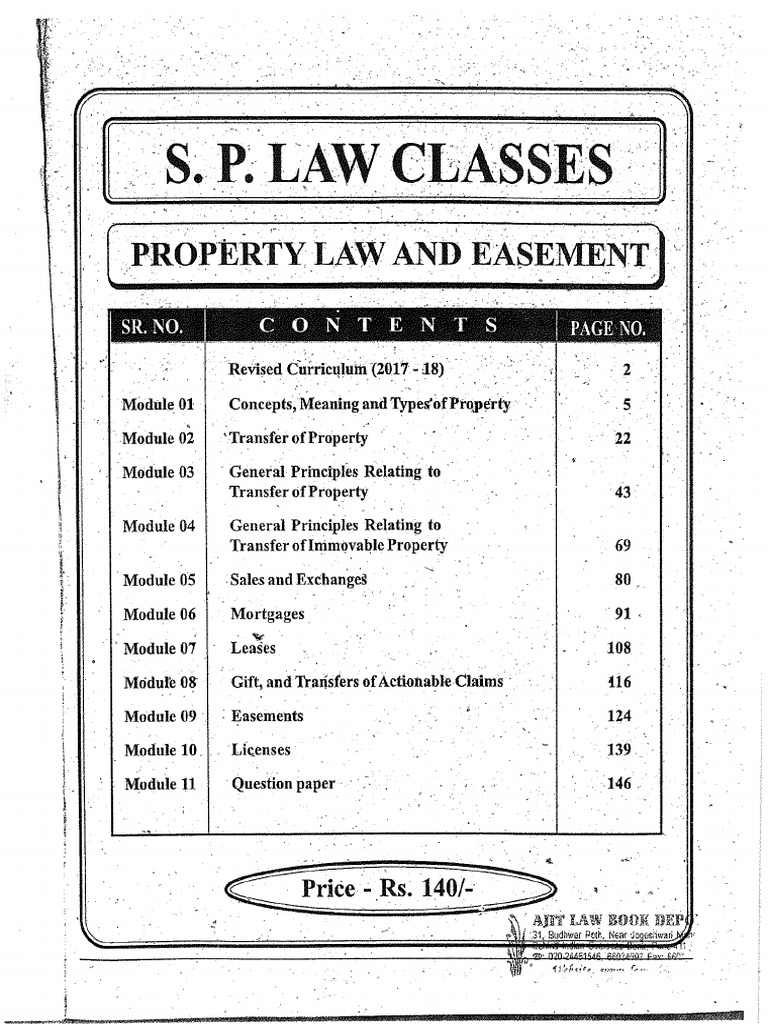Property Law and Easement 2017-2018 | PDF