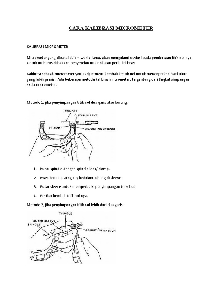 Cara Kalibrasi Micrometer | PDF
