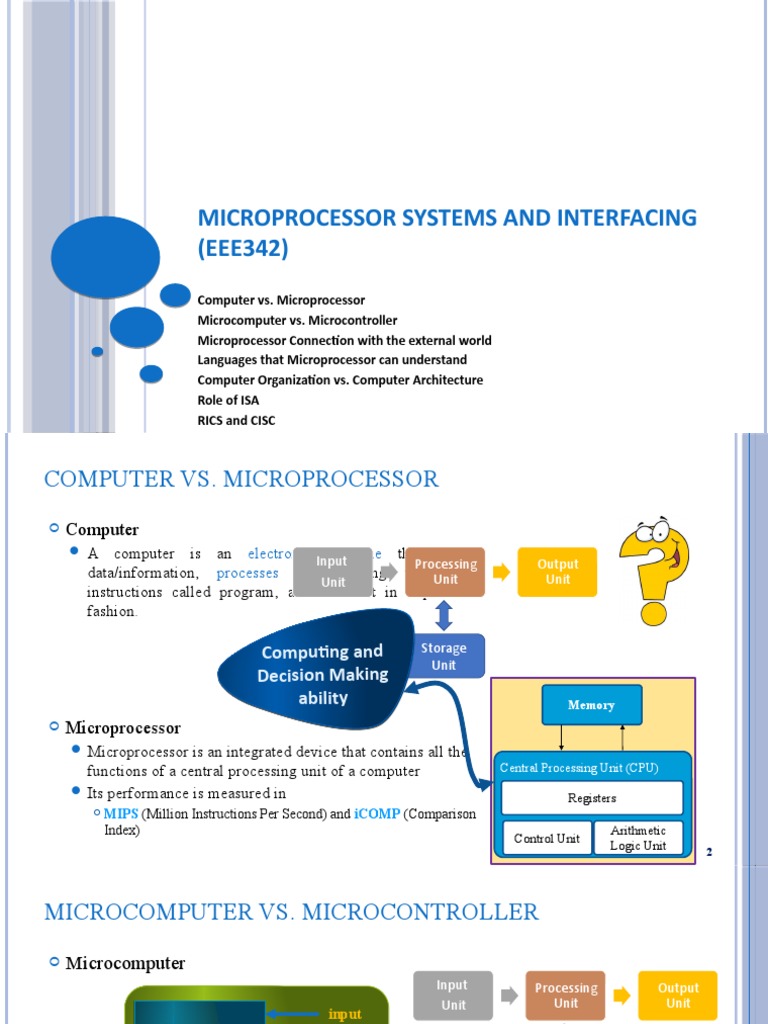 Microprocessor Systems and Interfacing (EEE342) | PDF | Central ...