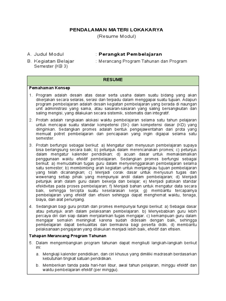 LK - LOKAKARYA Perangkat Pembelajaran KB 3 | PDF