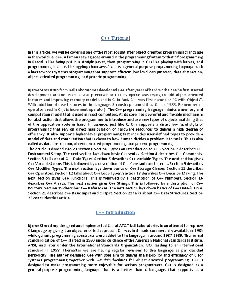 C Tutorial | PDF | C++ | Data Type