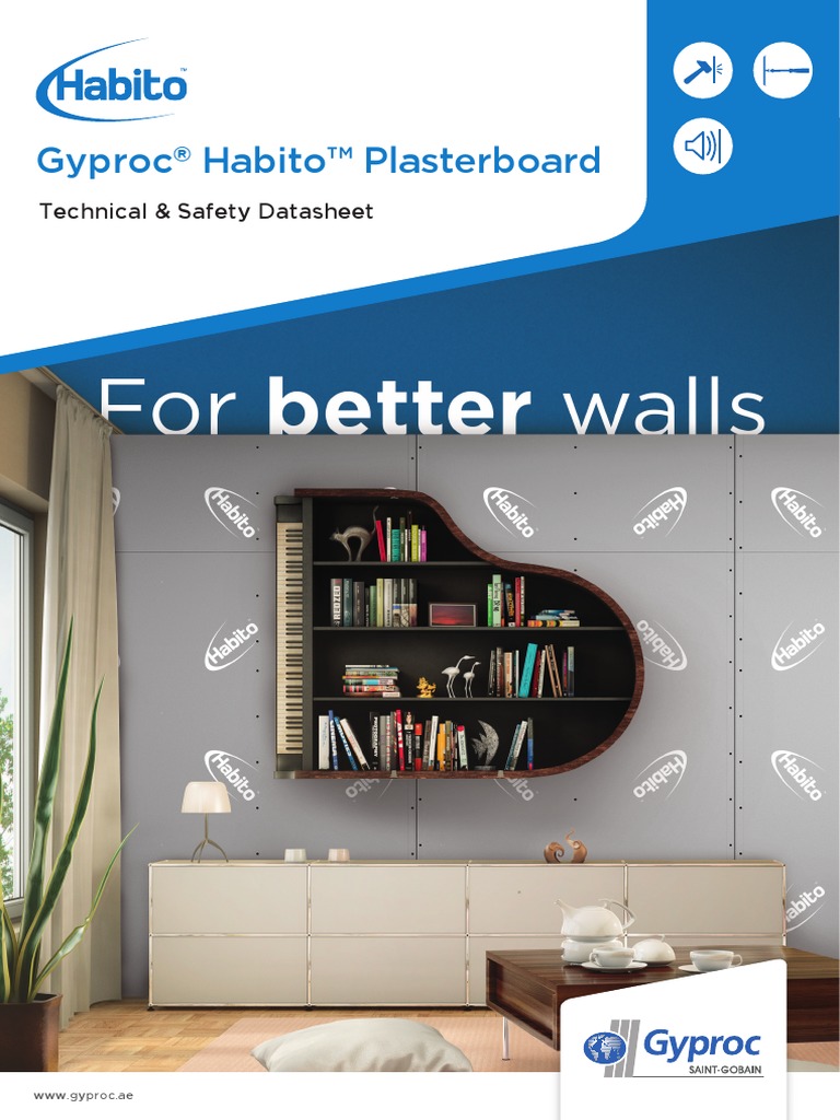 Gyproc Habito Board Datasheet | PDF | Drywall | Materials
