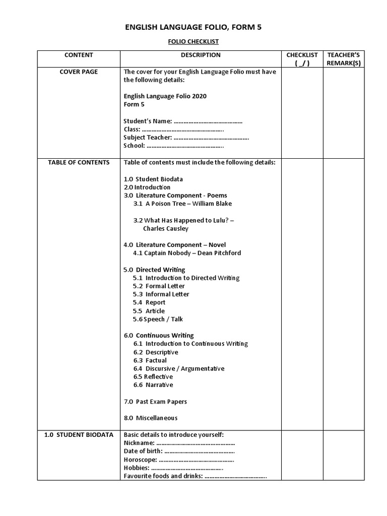 ENGLISH LANGUAGE FOLIO Form 5 | PDF | Communication | Cognition