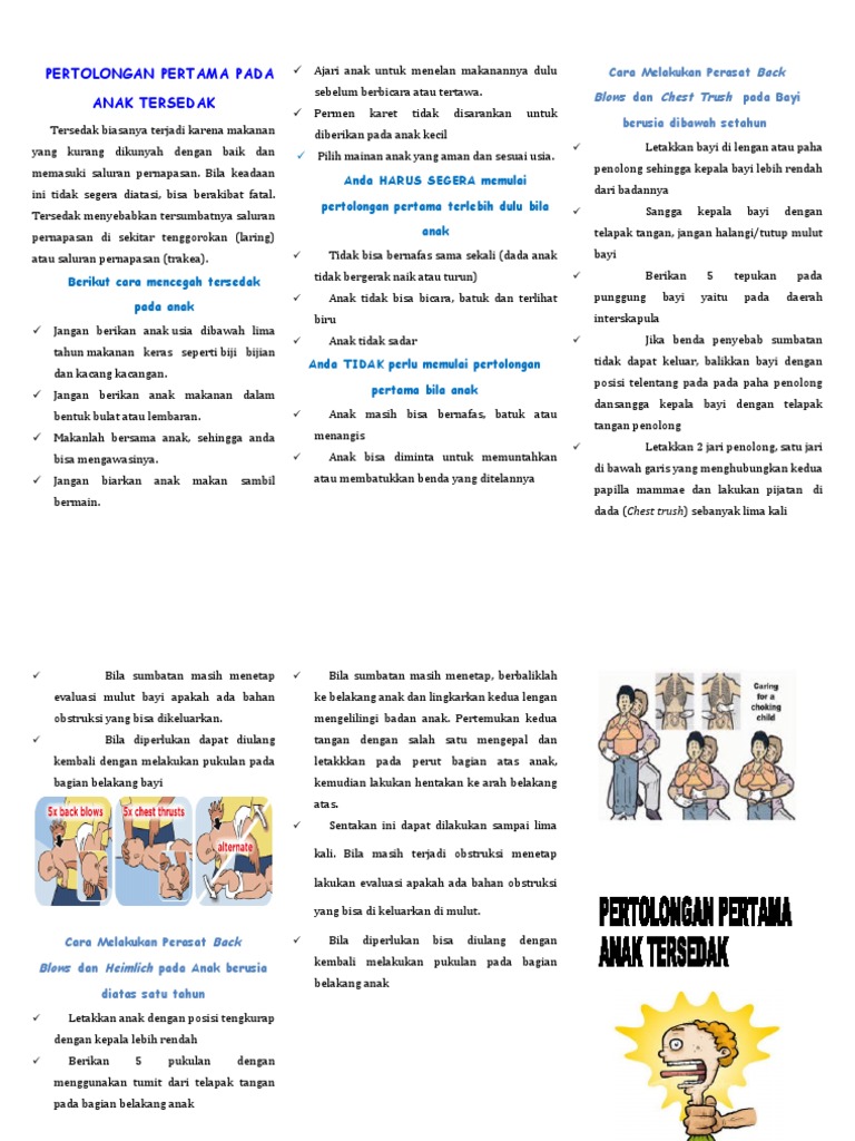 Leaflet Pertolongan Pertama Pada Anak Tersedak | PDF Leaflet Pertolongan Pertama Pada Anak Tersedak | PDF