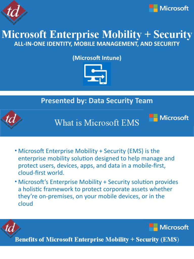 Microsoft EMS: Mobile Security Overview | PDF | Computers | Technology ...