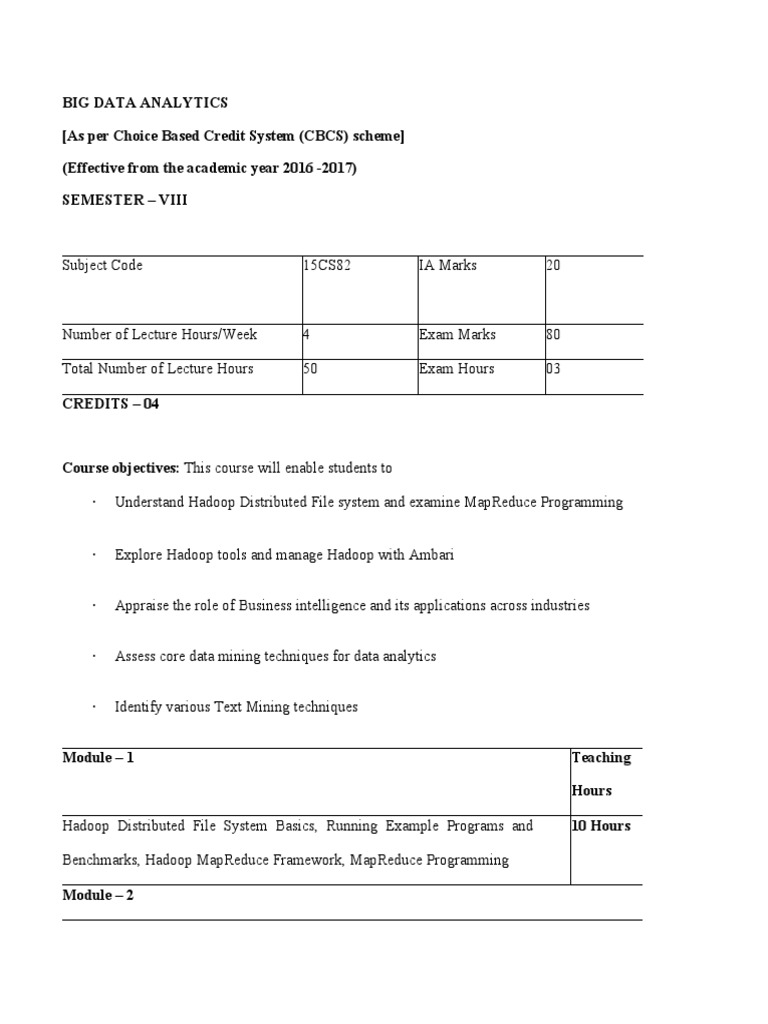 Module 1 | PDF | Apache Hadoop | Replication (Computing)