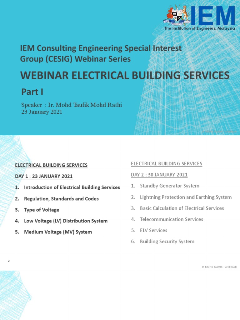 Day 1 - Webinar - Intro - Elect Building Services - 23.1.2021 | PDF ...