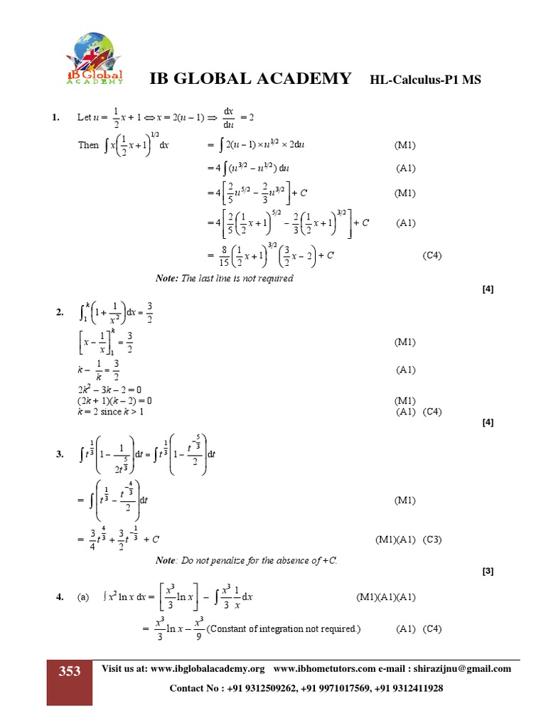 44-Indefinite Integrals P1 MS | PDF | Mathematical Analysis | Calculus