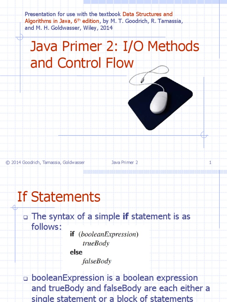 Java Primer 2: I/O Methods and Control Flow | PDF | Control Flow ...