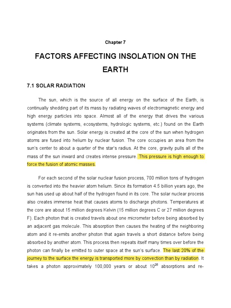 Chapter 7, Factors Affecting Insolation On Earth | PDF | Latent Heat | Sun