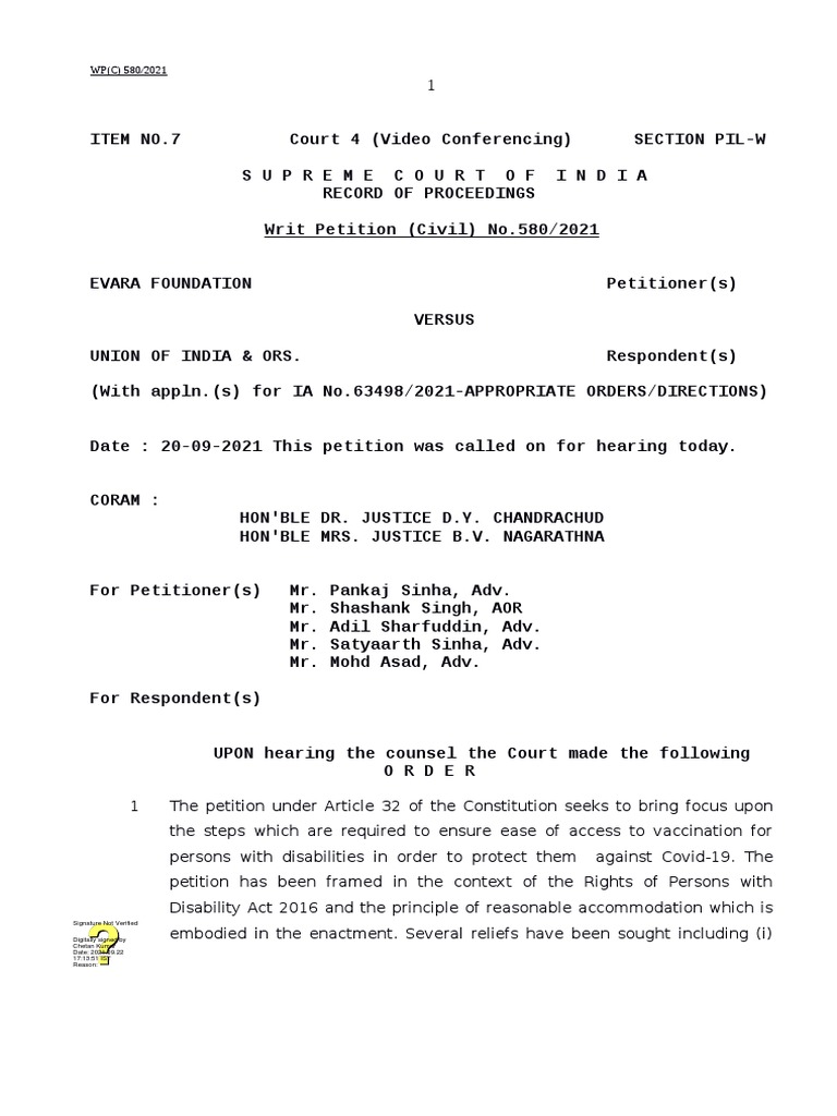 Evara 12261 2021 34 7 30161 Order 20-Sep-2021 | PDF | Common Law ...