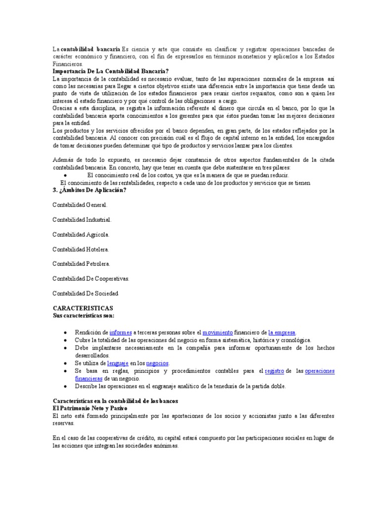 Contabilidad Especializada | PDF | Bancos | Contabilidad