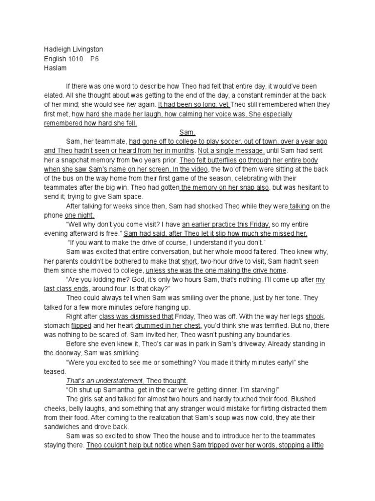 Flash Narrative Revision Assignment | PDF