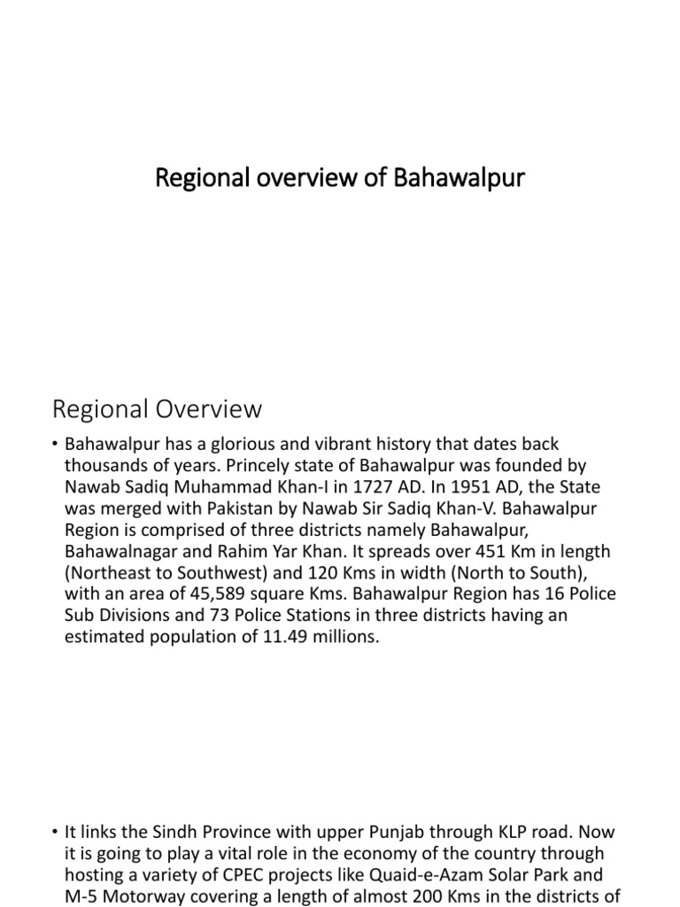 Regional Overview Ofbwp | Download Free PDF | Agriculture | Food Industry