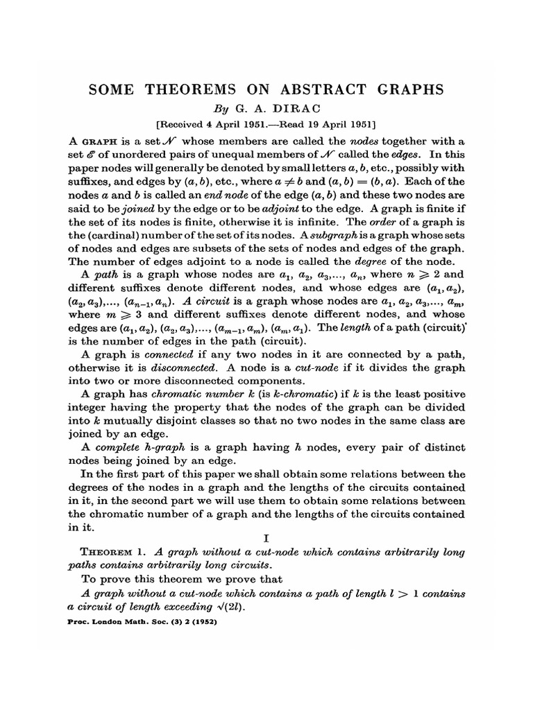 Some Theorems On Abstract Graphs | Download Free PDF | Vertex (Graph ...