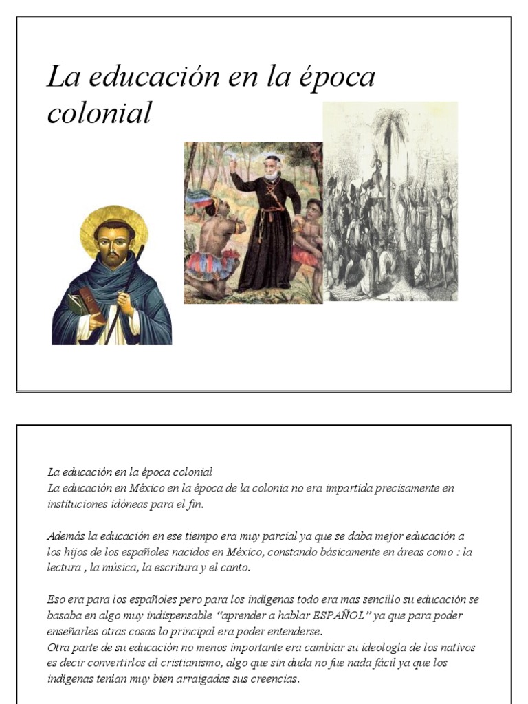 La Educación en La Época Colonial | PDF | Nueva españa | México