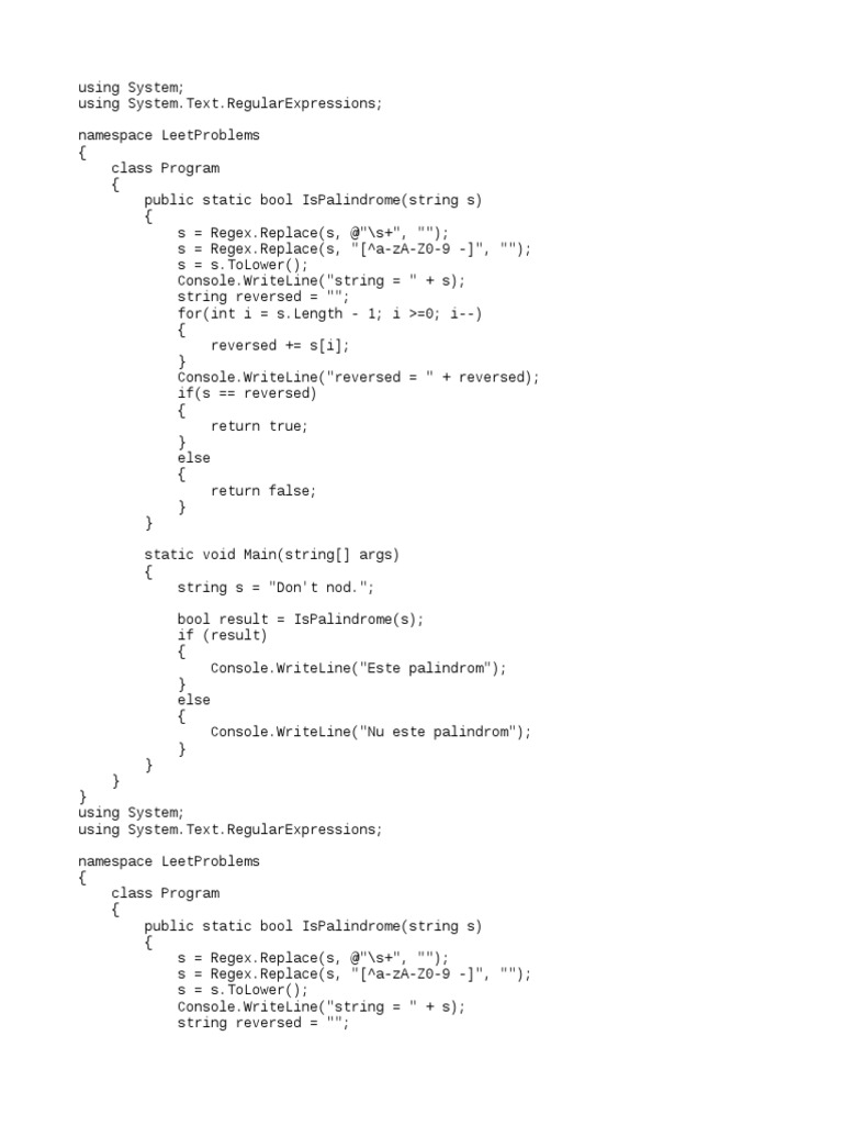 Palin Drom | PDF | Namespace | String (Computer Science)