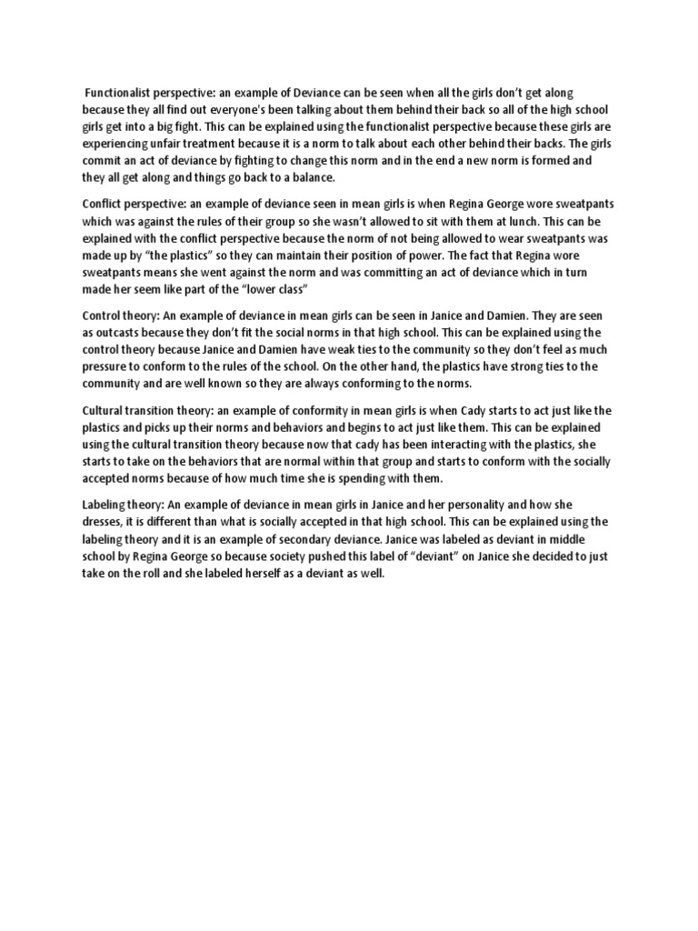 Mean Girls Notes | PDF | Deviance (Sociology) | Human Nature