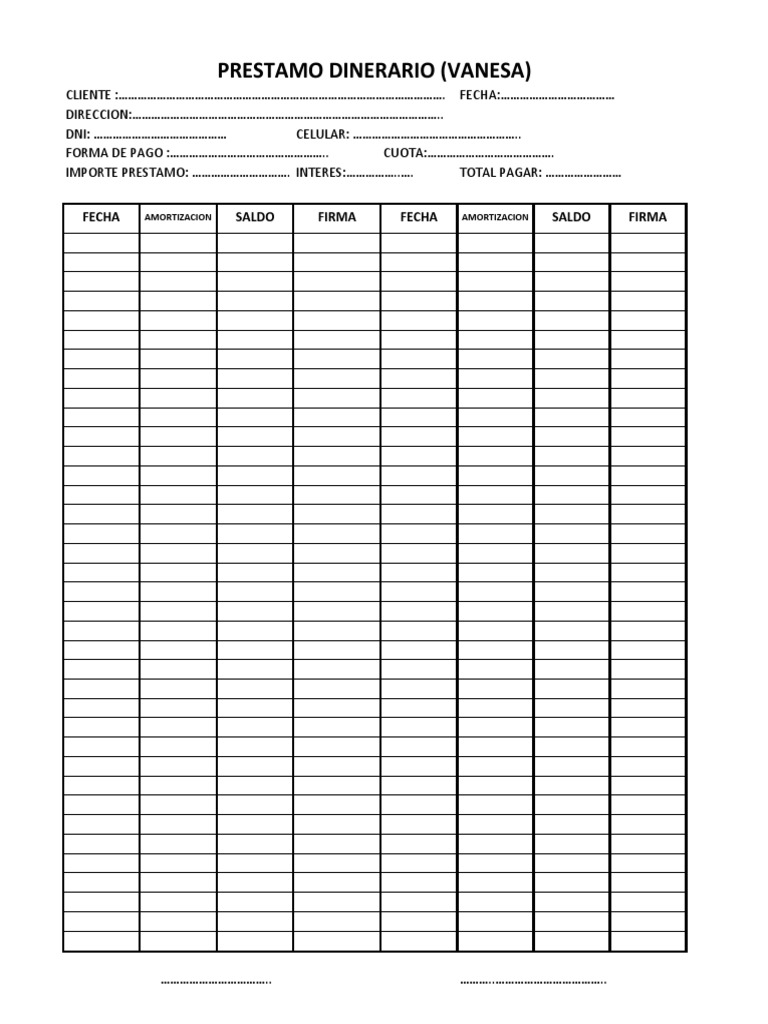 Formato Pago Usurero | PDF