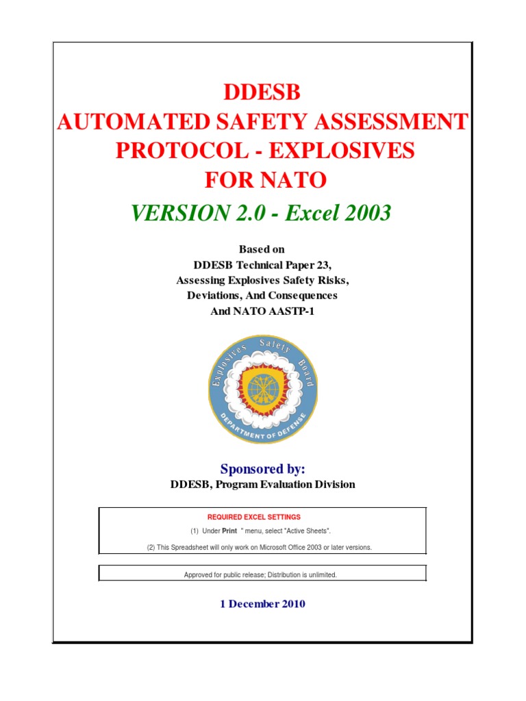 Ddesb Automated Safety Assessment Protocol - Explosives For Nato | PDF