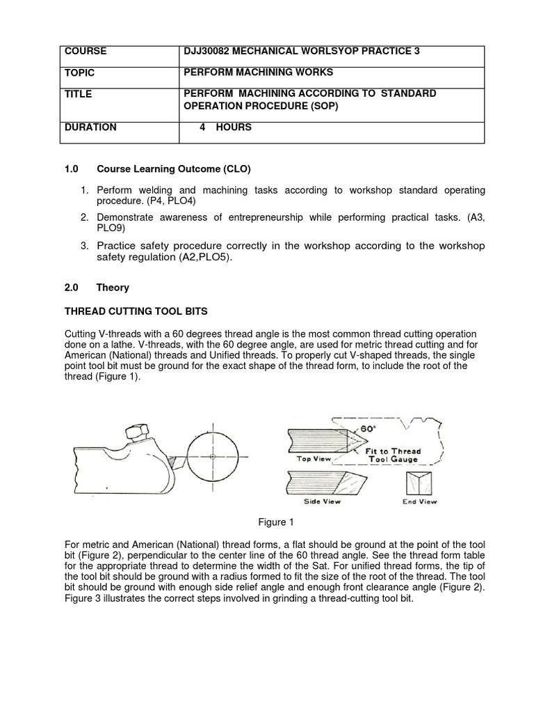 Machining Worksheet DJJ30082 | PDF | Machining | Mechanical Engineering