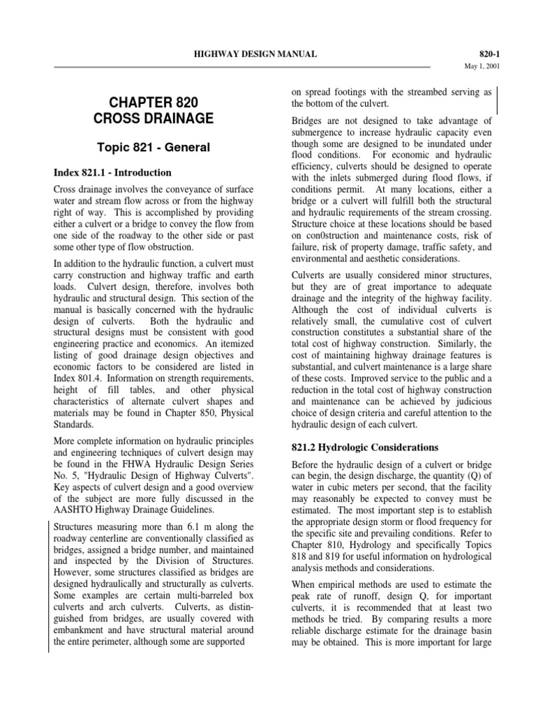 Chp0820 Cross Drainage | PDF | Flood | Pipe (Fluid Conveyance)
