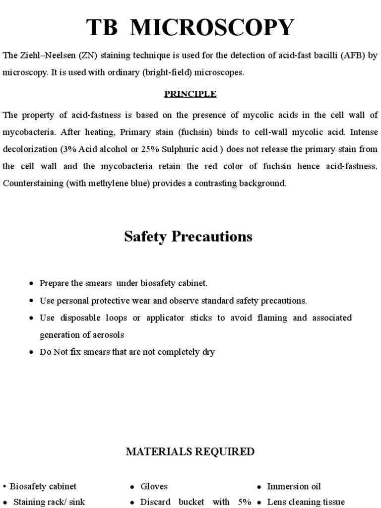 ZN Train | PDF | Staining | Tuberculosis