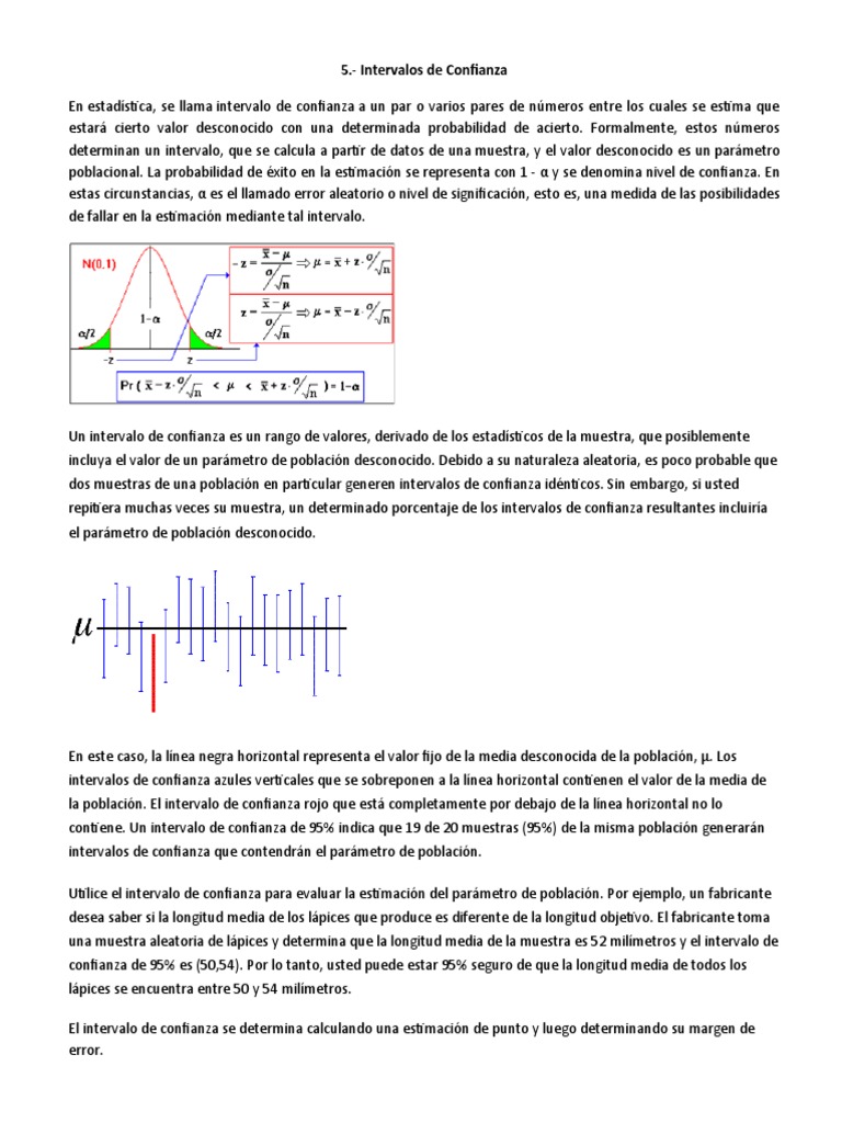 Intervalos de Confianza | PDF | Intervalo de confianza | Muestreo (Estadísticas)